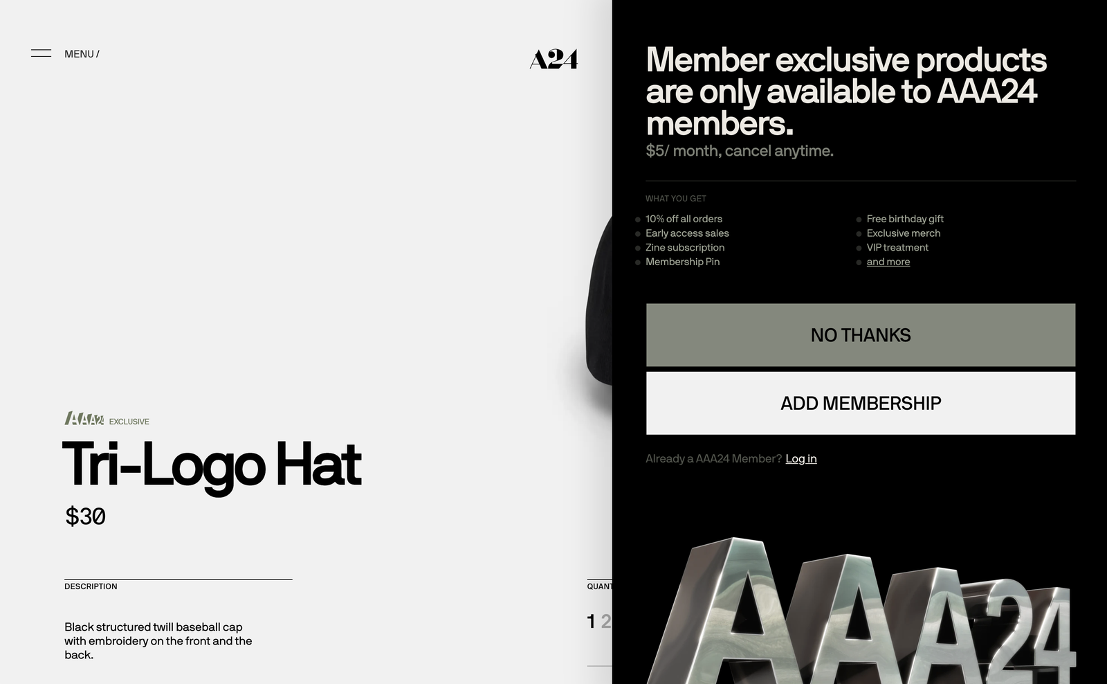 AAA24 Membership | Type/Code